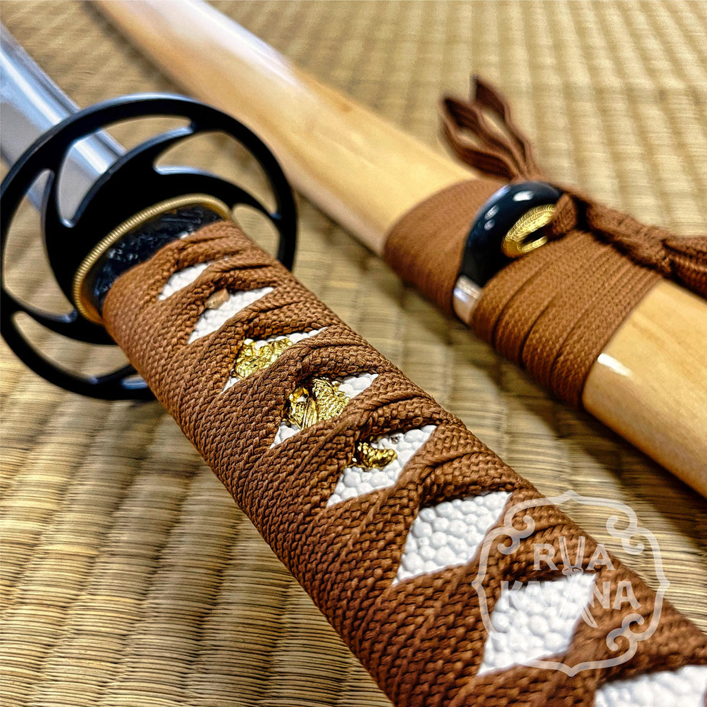 Dragonspring Katana - Wood Swirl - 1060 Steel – RVA Katana
