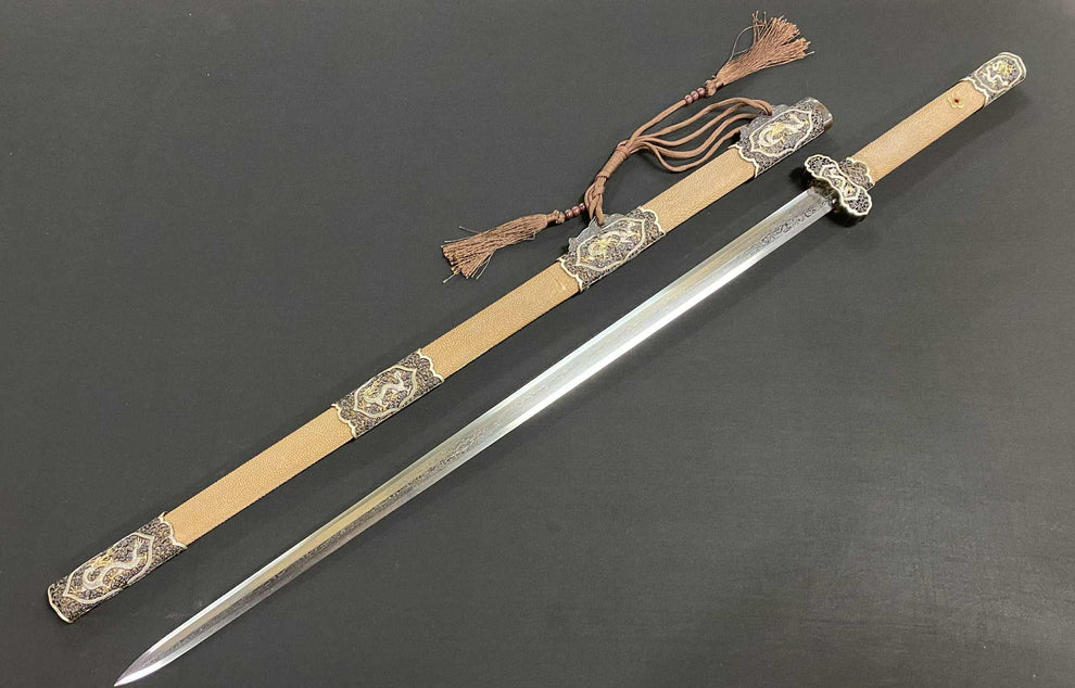 TIGHT SCABBARD Phoenix Armory Jian - Tang Dynasty Clay-tempered Folded ...