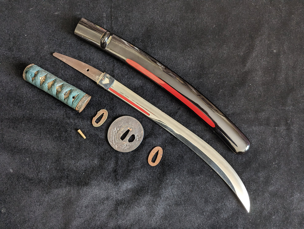 Antique Nihonto - Naginata Naoshi Wakizashi - Fujiwara Takada, Late Ed ...
