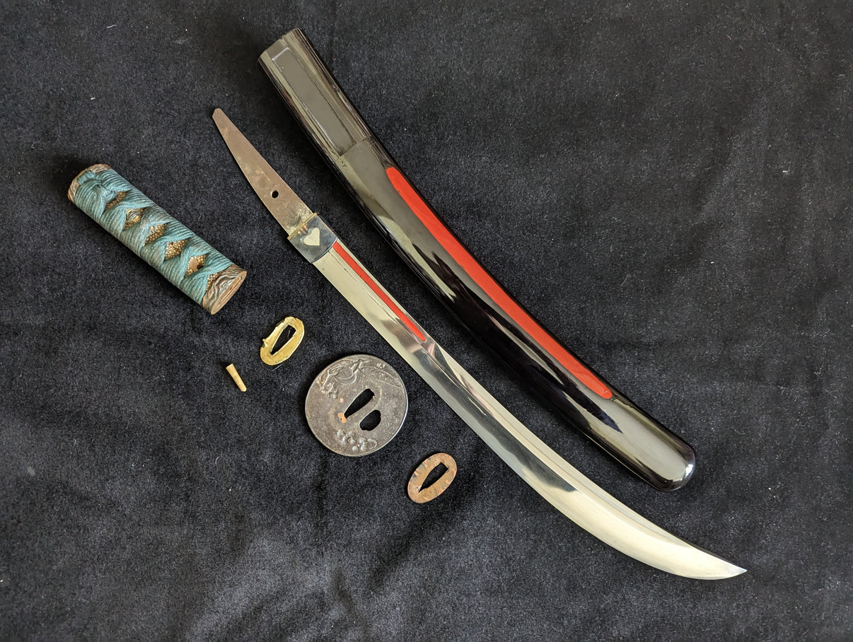 Antique Nihonto - Naginata Naoshi Wakizashi - Fujiwara Takada, Late Ed ...