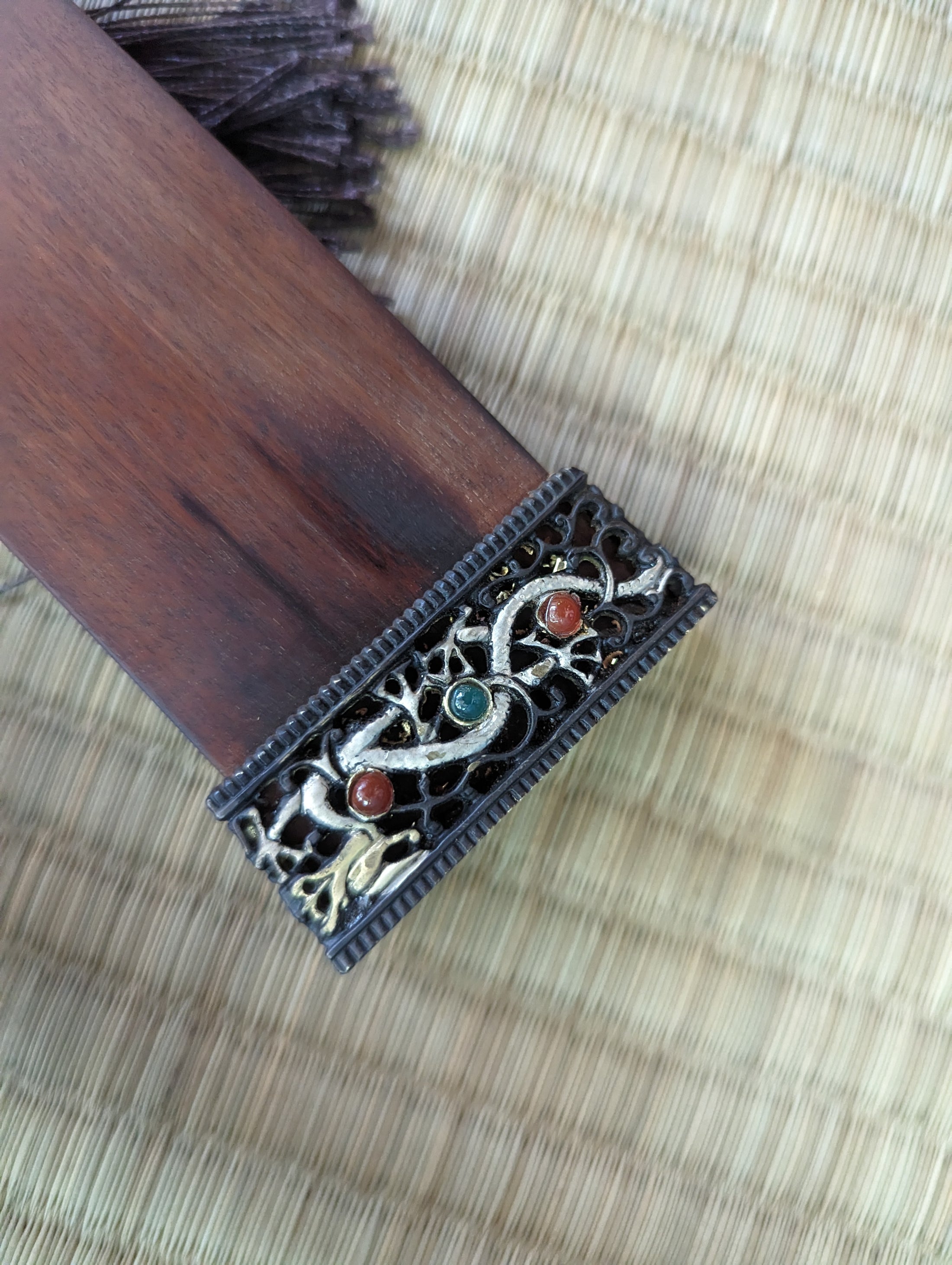 Ming Saber- Dragon Fittings, Clay Tempered Damascus Steel, rectangular ...