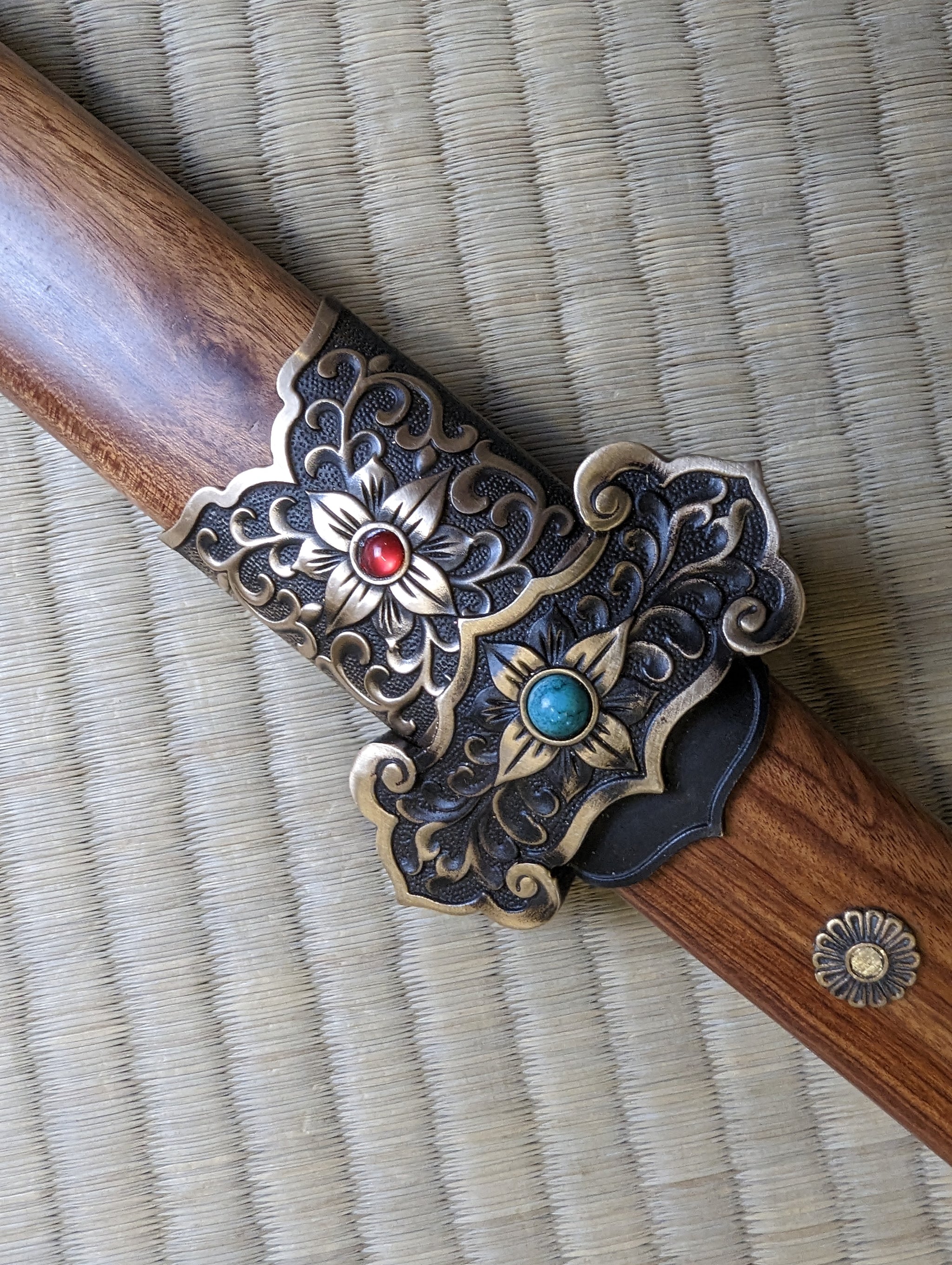Jian - Phoenix Arms Tang Dynasty Damascus, Brass fittings – RVA Katana