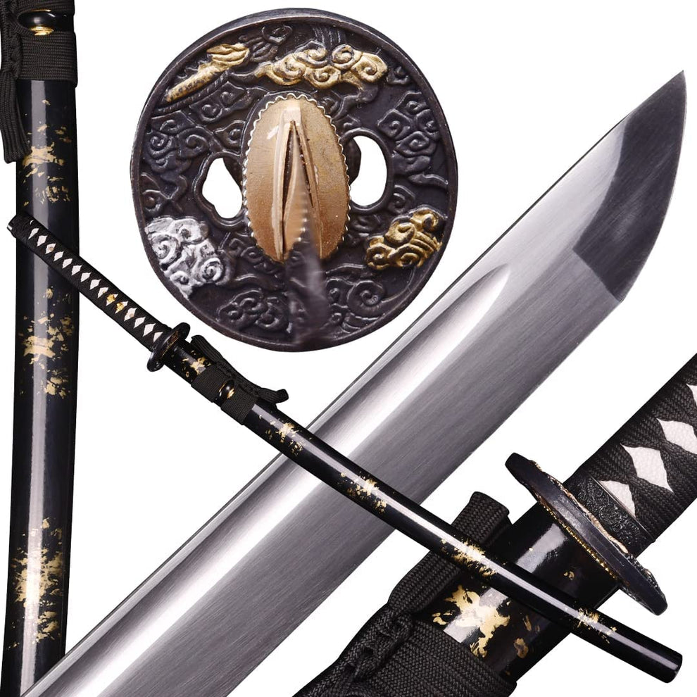 CUSTOM Dragonspring WAKIZASHI - Cloud Dragon - 1060 steel – RVA Katana